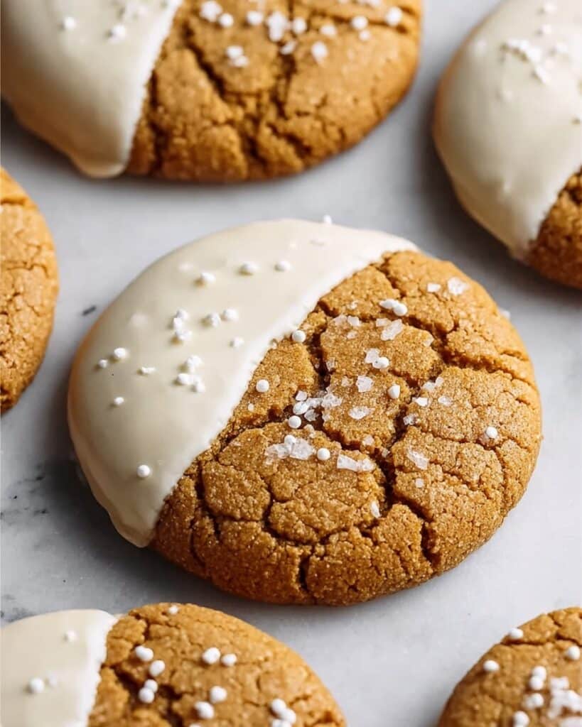 White Chocolate Dipped Chewy Maple Cookies for Christmas Recipe ...